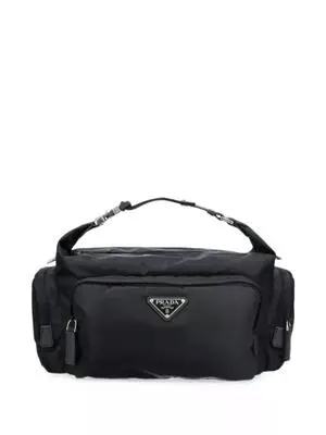 Prada Re-nylon And Saffiano-leather Shoulder Bag - Black
