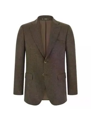 Boggi Milano Blazer Micro Patterned Wool Cashmere - Brown