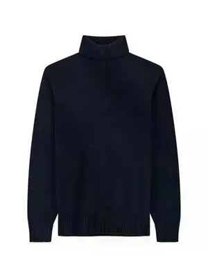 Boggi Milano Turtleneck Jumper In Extrafine Merino Wool - Blue