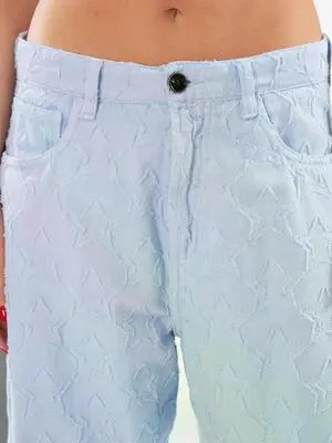 WHITE SAND Jacquard-star Jeans