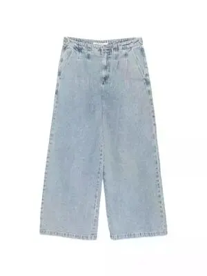 HOMAGE Pleated Wide-leg Jeans - Blue