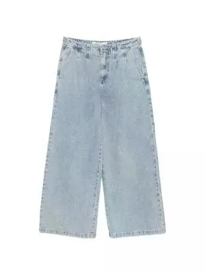 HOMAGE Pleated Wide-leg Jeans - Blue