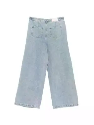HOMAGE Pleated Wide-leg Jeans