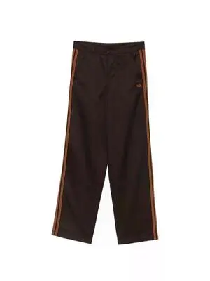 Adidas Logo-embroidered Side-stripe Trousers - Brown
