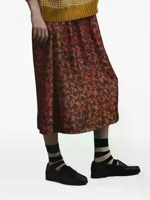 The Great. Midi The Canary Floral-print Silk Skirt