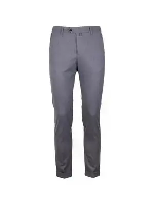 B SETTECENTO Slim-fit Turn-up Trousers - Grey
