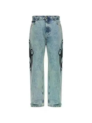Vetements Graphic-print Jeans - Blue