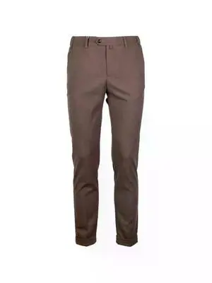 B SETTECENTO Turned-up Cuffs Trousers - Brown