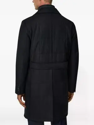 Boggi Milano Double-breasted Padded Coat With Removable Bib In Wool