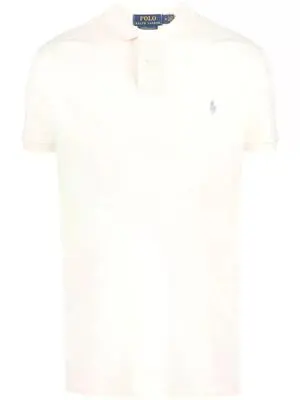 Polo Ralph Lauren Logo-embroidered Short-sleeve Polo Shirt - Neutrals