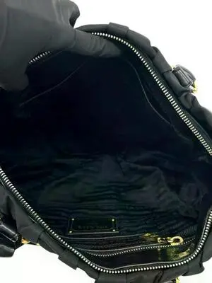 Prada 2010-2026 Tessuto Gaufre Satchel - Black
