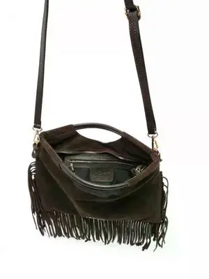 MARC ELLIS Cameliacm Fringe-trim Leather Tote Bag