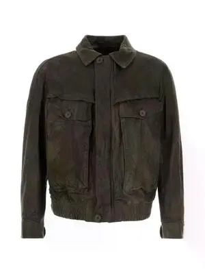 SALVATORE SANTORO Button-up Leather Jacket - Brown