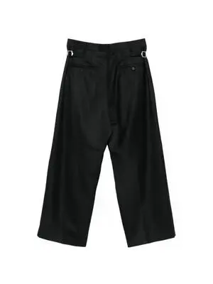 Comme Des Garçons Buckle-detail Pleated Trousers - Black