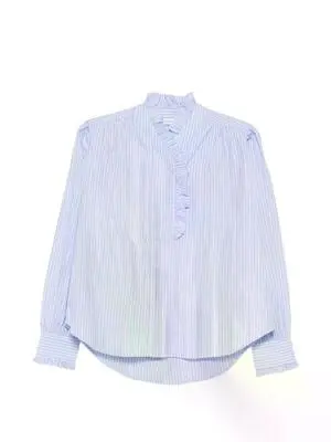 JCSOPHIE Ruffled Striped Blouse - Blue