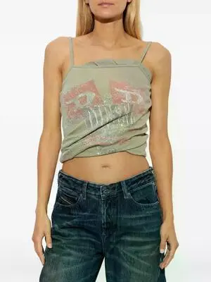 DIESEL® Rhinestone-embellished Graphic-print Top