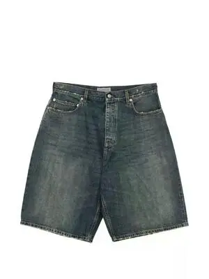 Balenciaga Faded Denim Shorts - Blue