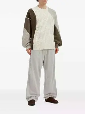FIVE CM Cable-knit Patchwork Sweater