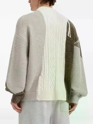 FIVE CM Cable-knit Patchwork Sweater