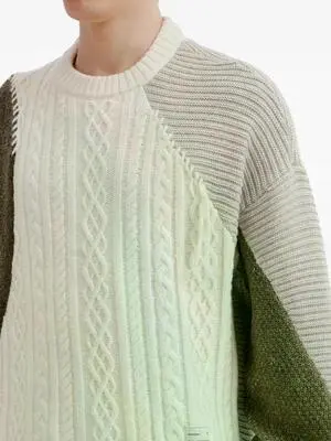 FIVE CM Cable-knit Patchwork Sweater