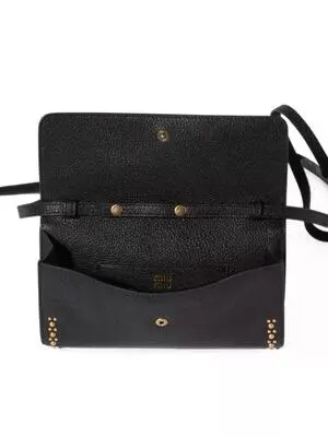 Miu Miu Leather Wallet With Shoulder Strap