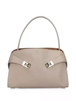 FERRAGAMO Hug Soft Bicolor Shoulder Bag - Neutrals