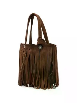 ALBERTO LUTI Frange Suede Bucket Bag