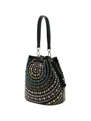 LA CARRIE Stud-embellished Leather Bucket Bag