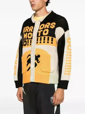 HOUSE OF ERRORS Logo-intarsia Knitted Cardigan