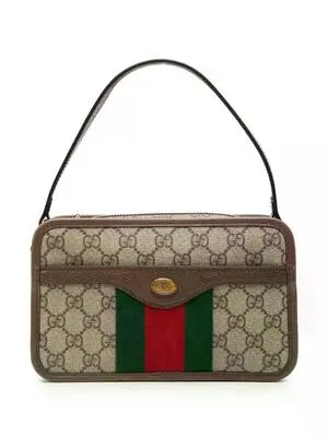 Gucci 2016-2026 Small Gg Supreme Web Ophidia Top Handle Bag Satchel - Neutrals