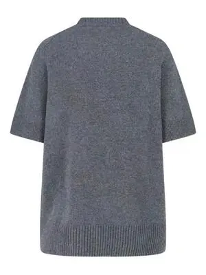 Extreme Cashmere Short-sleeve Ribbed Sweater