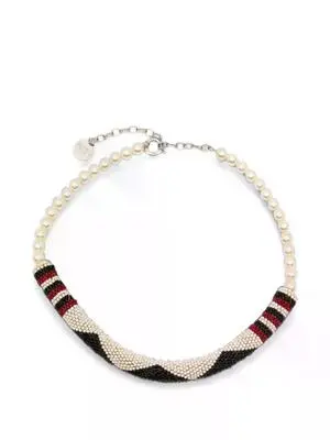 N°21 Beaded Faux-pearl Necklace - Silver