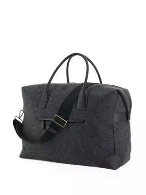 Boggi Milano Duffle Bag In Leather And Wool Blend