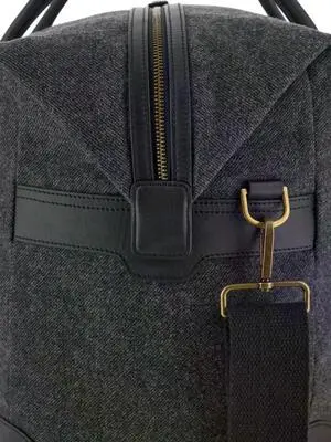 Boggi Milano Duffle Bag In Leather And Wool Blend