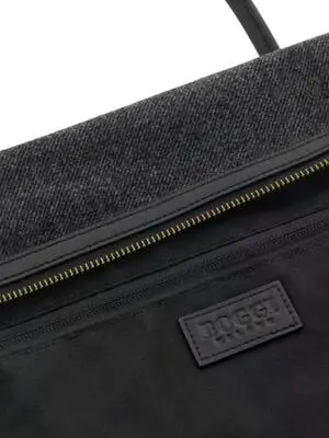 Boggi Milano Duffle Bag In Leather And Wool Blend