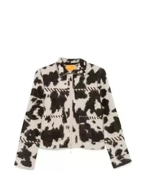Guest In Residence Cow-print Whipstitch-trim Jacket - Neutrals