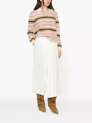 Guest In Residence Grizzly Striped Polo-collar Sweater - Neutrals