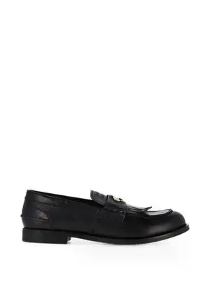 Miu Miu Leather Loafers - Black