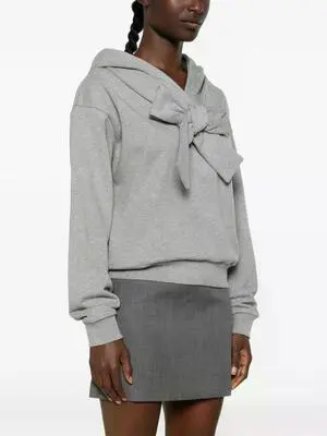 SHUSHU/TONG Bow-detail Logo-print Hoodie