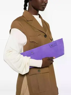 Erika Cavallini Suede Clutch Bag - Purple