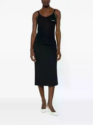 SHUSHU/TONG Ribbed Logo-embroidered Top
