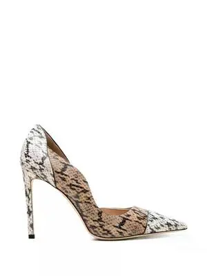 JIMMY CHOO Brigitte Snake-effect Pumps - Neutrals