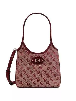 Guess Mini Samantha Monogram-print Shoulder Bag - Red
