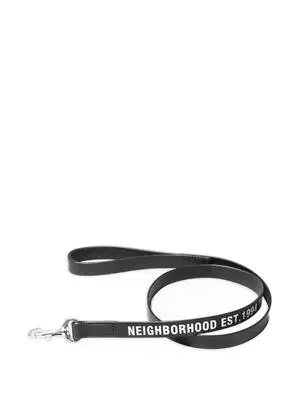 NEIGHBORHOOD Logo-print Leather Dog Leash - Black