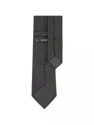 Boggi Milano Tie Jacquard Micro Patterned Silk