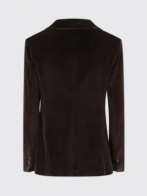 CIRCOLO 1901 Single-breasted Velvet Blazer With Slit Pockets - Brown