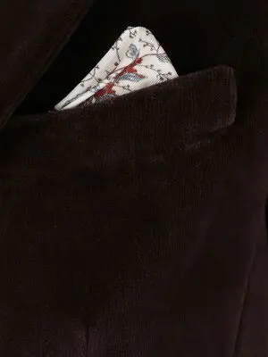 CIRCOLO 1901 Single-breasted Velvet Blazer With Slit Pockets - Brown