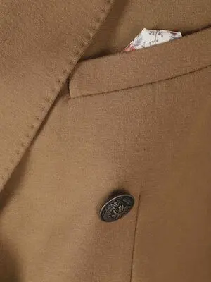 CIRCOLO 1901 Double-breasted Cotton Blazer With Metallic Buttons - Mud