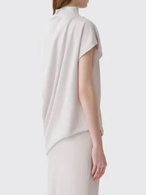 Fabiana Filippi Draped High-neck Blouse With An Asymmetric Hem
