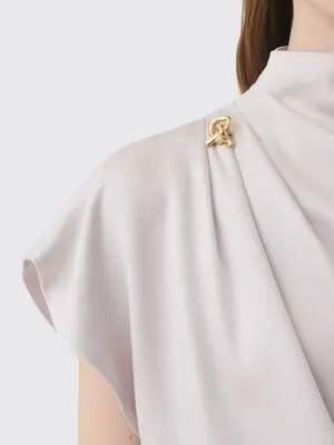 Fabiana Filippi Draped High-neck Blouse With An Asymmetric Hem